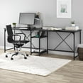 Mainstays Two-Way Convertible Desk with Lower Storage Shelf, Charcoal ...
