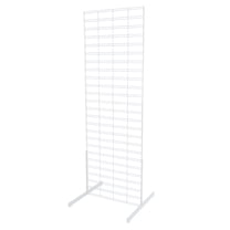 SSWBasics White Triangle Slat Grid Tower with Base & Casters Grid Wall ...