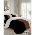 4 Piece Duvet Cover Set Full, Vintage Black Brown Color Block Soft ...