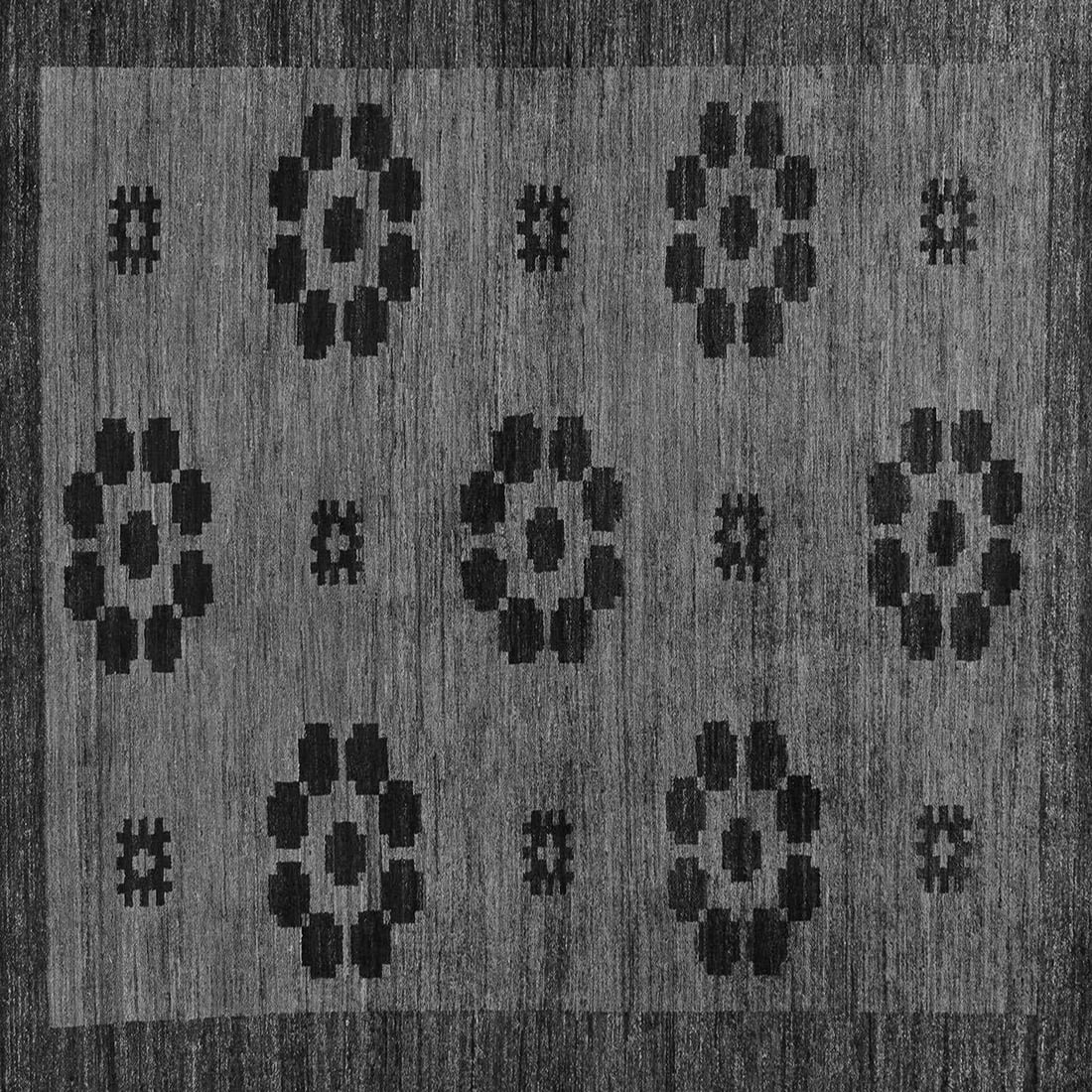 Ahgly Company Indoor Square Abstract Gray Modern Area Rugs, 4' Square ...