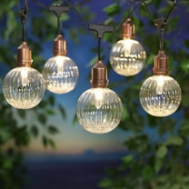 Better Homes & Gardens 10-Count Warm White LED Ribbed Outdoor String ...