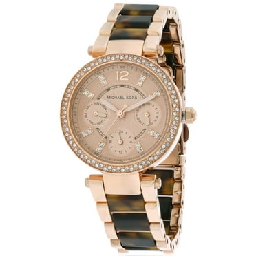 Michael Kors Women's Ritz Rose Gold-Tone Chronograph Watch MK6307 ...