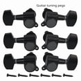 6-Piece Chrome/Black Acoustic Guitar Tuning Pegs 3L3R Machine Heads for ...