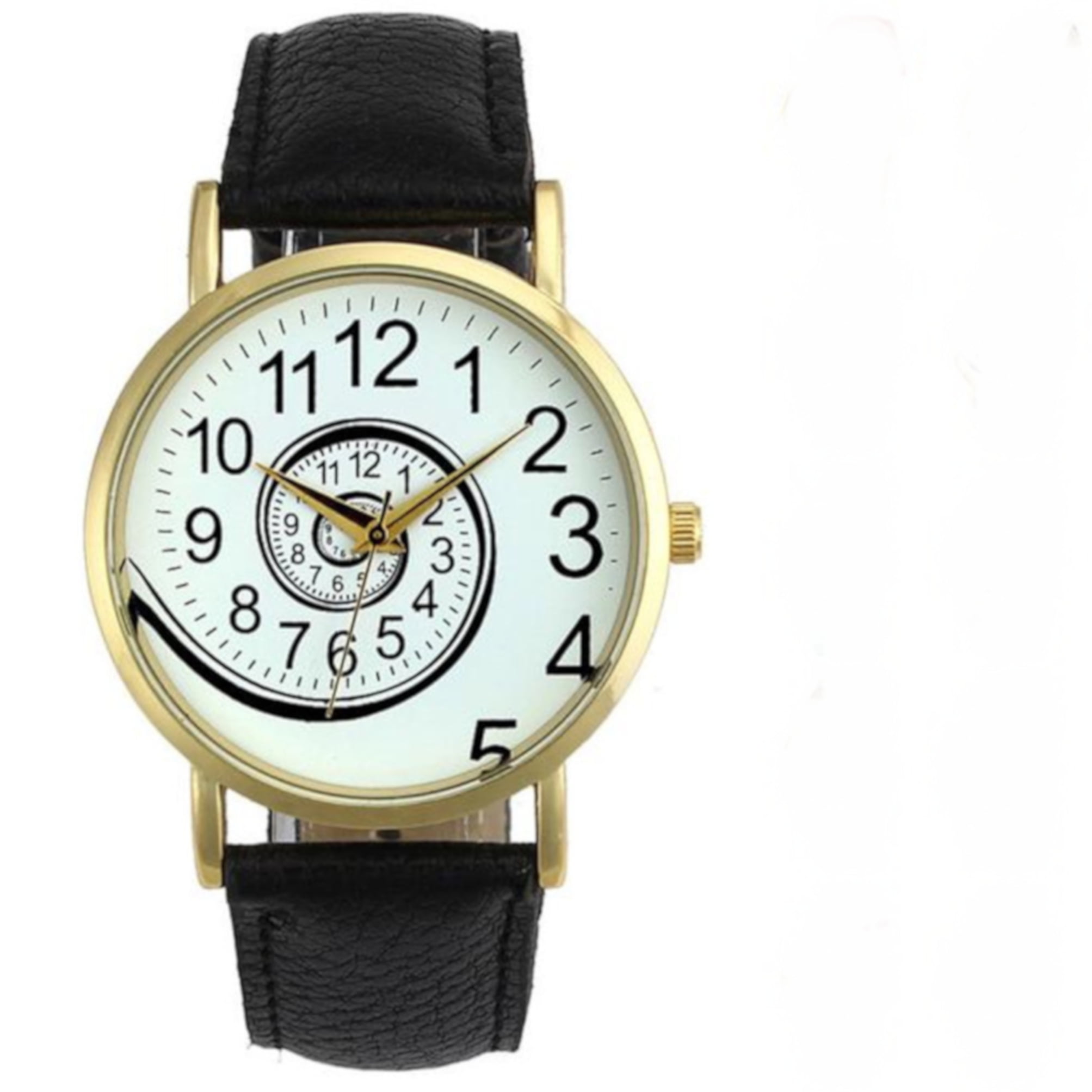 Twisted Spiral Time Watch Face Fun Novelty Black/White Wrist Watch-133 ...