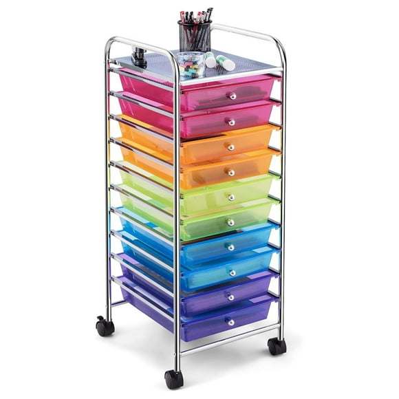 Rainbow Drawers Rolling Cart