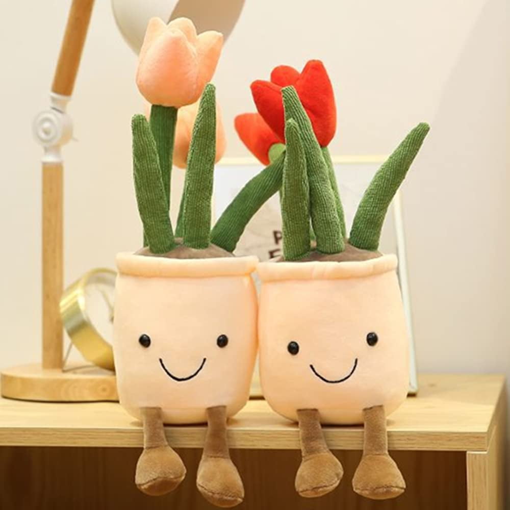 FASKMH Plush Toy, 9"/13" Flower Pot Pillow Decoration Soft Toy ...