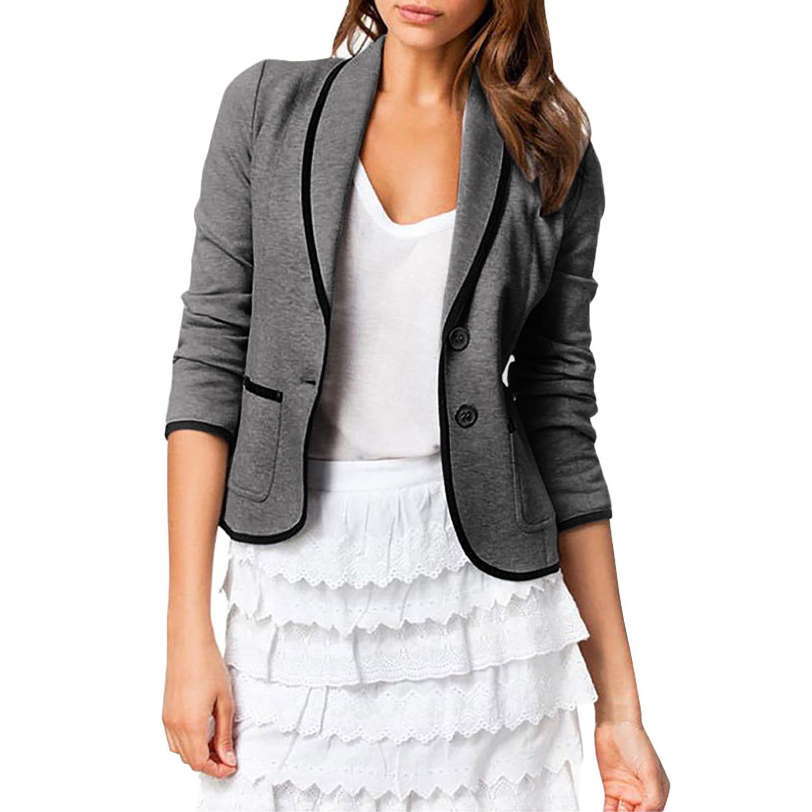 Click here for Bmisegm Women Solid Lady Coat Suit Long Sleeve Tur... prices