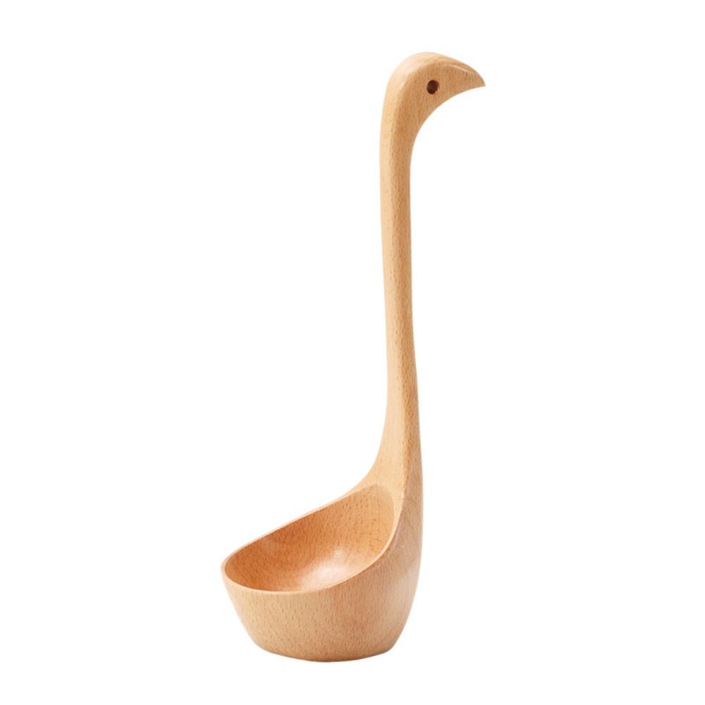 Cooking Restaurant Natural Swan Shaped Heavy Duty Long Handle Soup ...