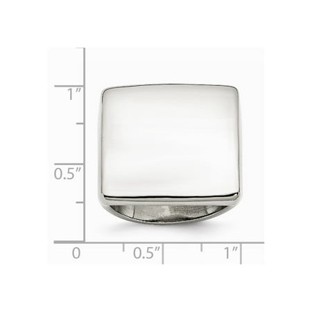 Primal Steel - Stainless Steel Polished Square Ring - Walmart.com ...