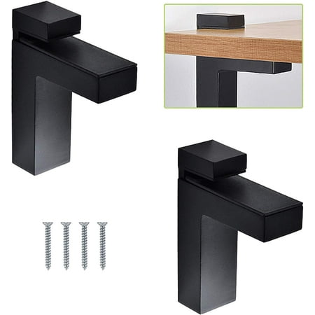 2 Pack Adjustable Black Glass Clamps for Wood/Glass Shelf - Floating ...