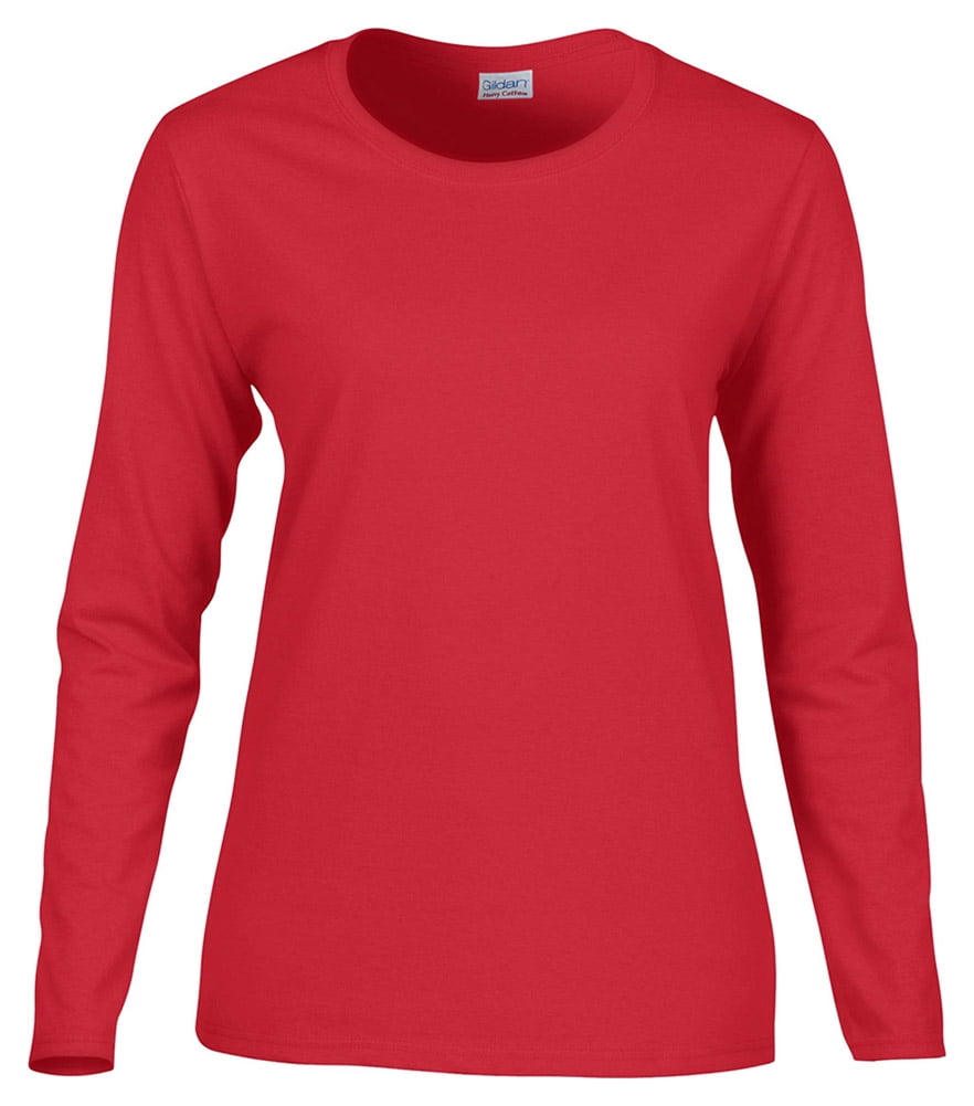 Gildan - Gildan 5400L Women's Long Sleeve T-Shirt -Red-2X-Large ...