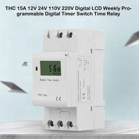 Timer Relay Home Office Hotel Digital Display Button Operation Rail ...