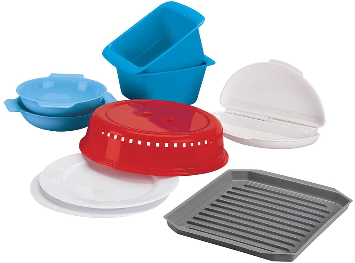 Rapid Brands Deluxe 9-Piece Microwave Cookware & Dinnerware Set ...