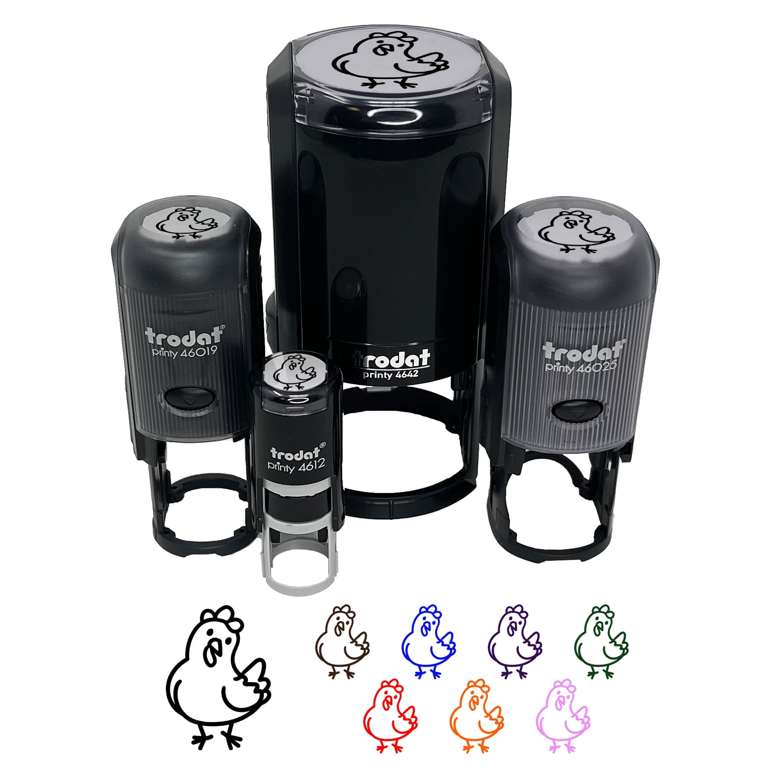 Cartoon Chicken Hen Tilting Head Self-Inking Rubber Stamp Ink Stamper ...