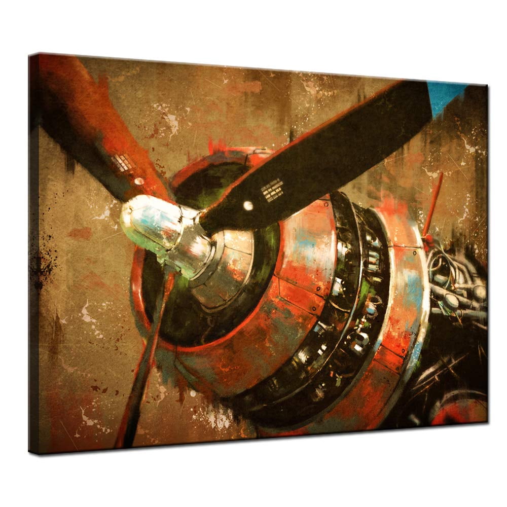 sechars - Canvas Prints Wall Art Vintage Aeroplane Propeller Poster ...