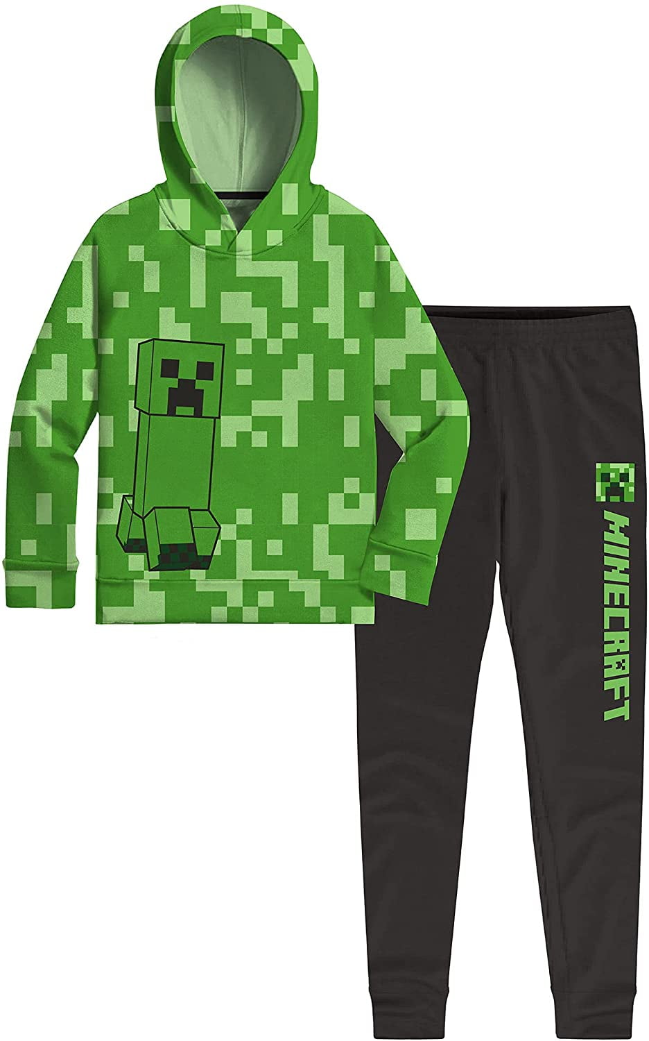 Minecraft Boys 2 Piece Fleece Pants Sets, Minecraft Pullover Hoodie and ...