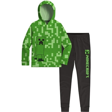 Minecraft Boys 2 Piece Fleece Pants Sets, Minecraft Pullover Hoodie and ...