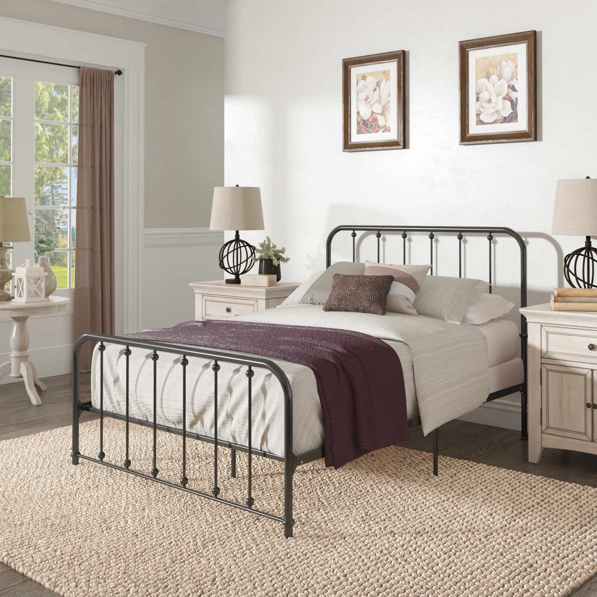 Weston Home Montgomery Spindle Metal Platform Full Bed, Black - Walmart ...