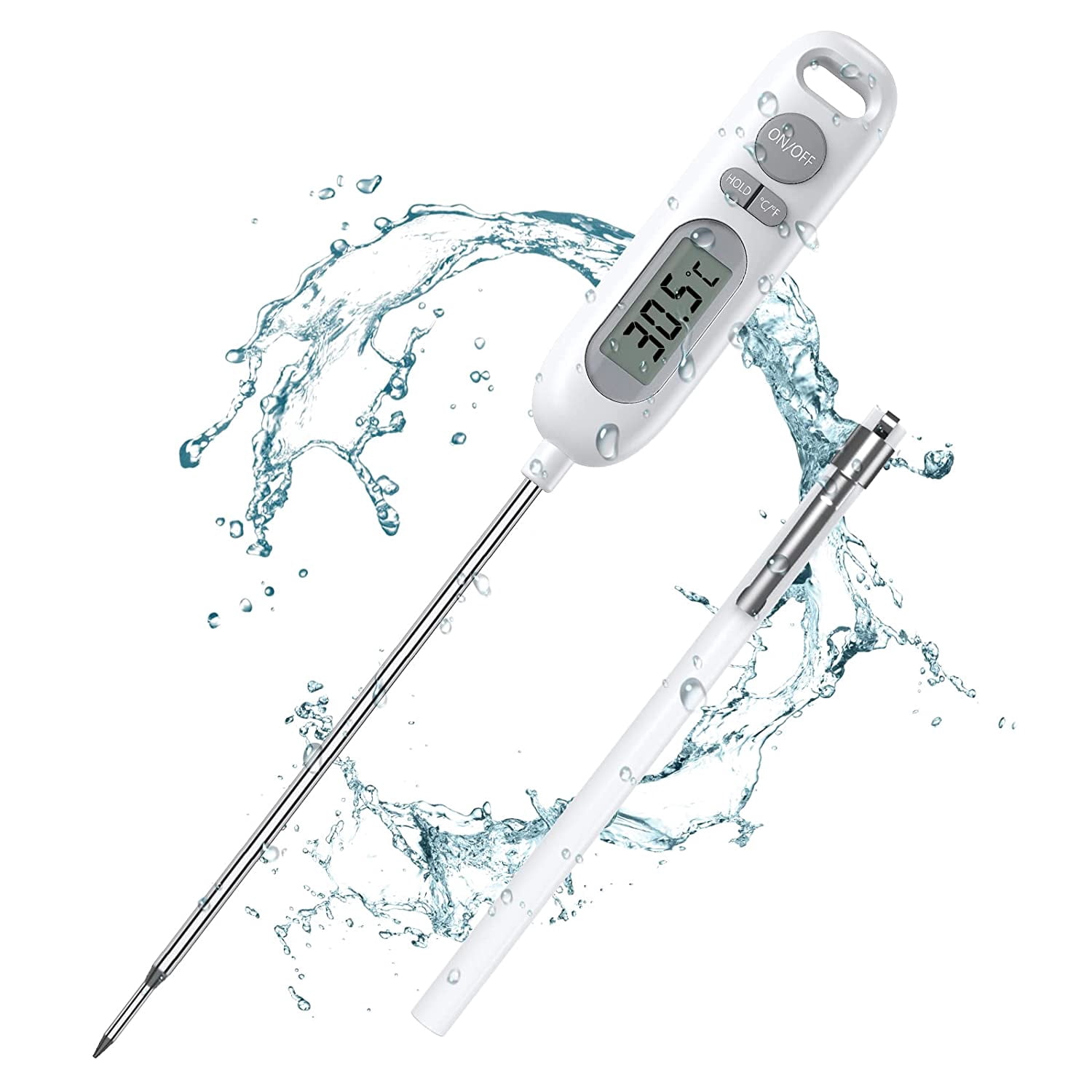 Hweilai Kitchen Thermometer Digital Meat Thermometer with Display and ...