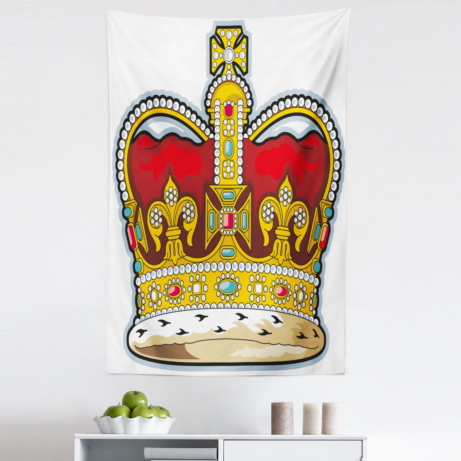 Heraldry Tapestry, Medieval British Crown with Middle Age Inspired ...