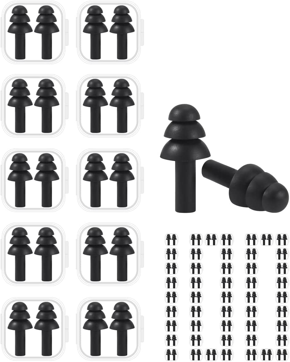 100 Pairs Reusable Silicone Ear Plugs with Carry Case - Individually ...