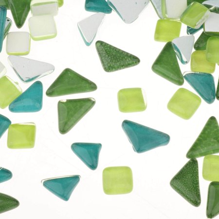 ziyahi Bright Mosaic Tiles Assorted Craft Glass Pieces Stones Green ...