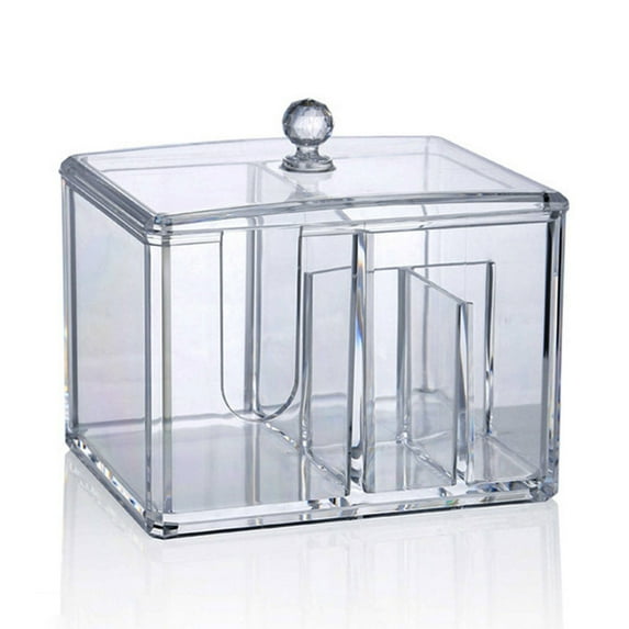 Clear Plastic Organizer Box Makeup Divided Box With Lid For Makeup ...