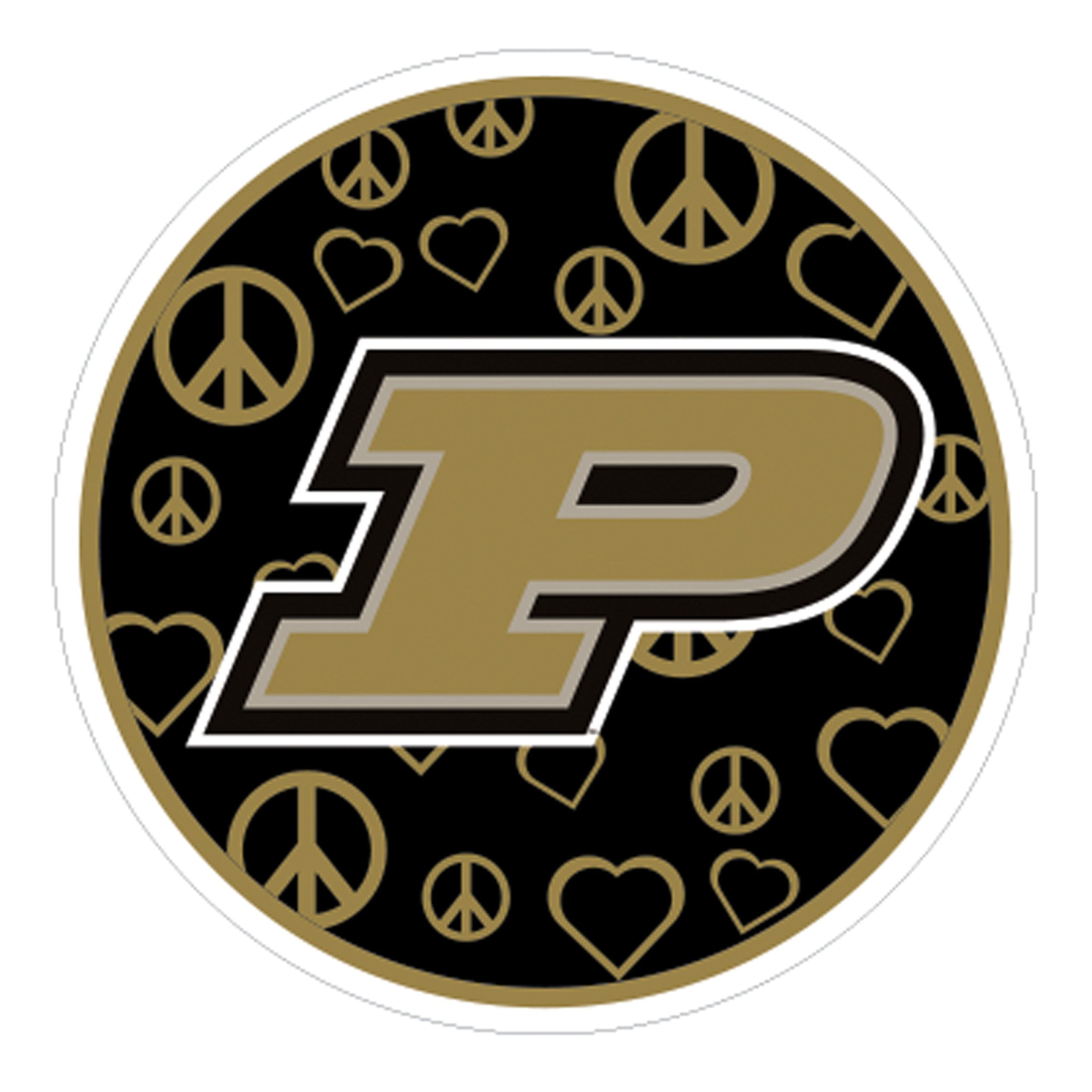 Purdue Decal (PEACE LOVE P DECAL (4''), 4 in) - Walmart.com
