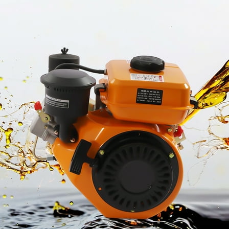 7 HP Recoil Start Horizontal Shaft Engine with 6;1 Gear Reduction ...