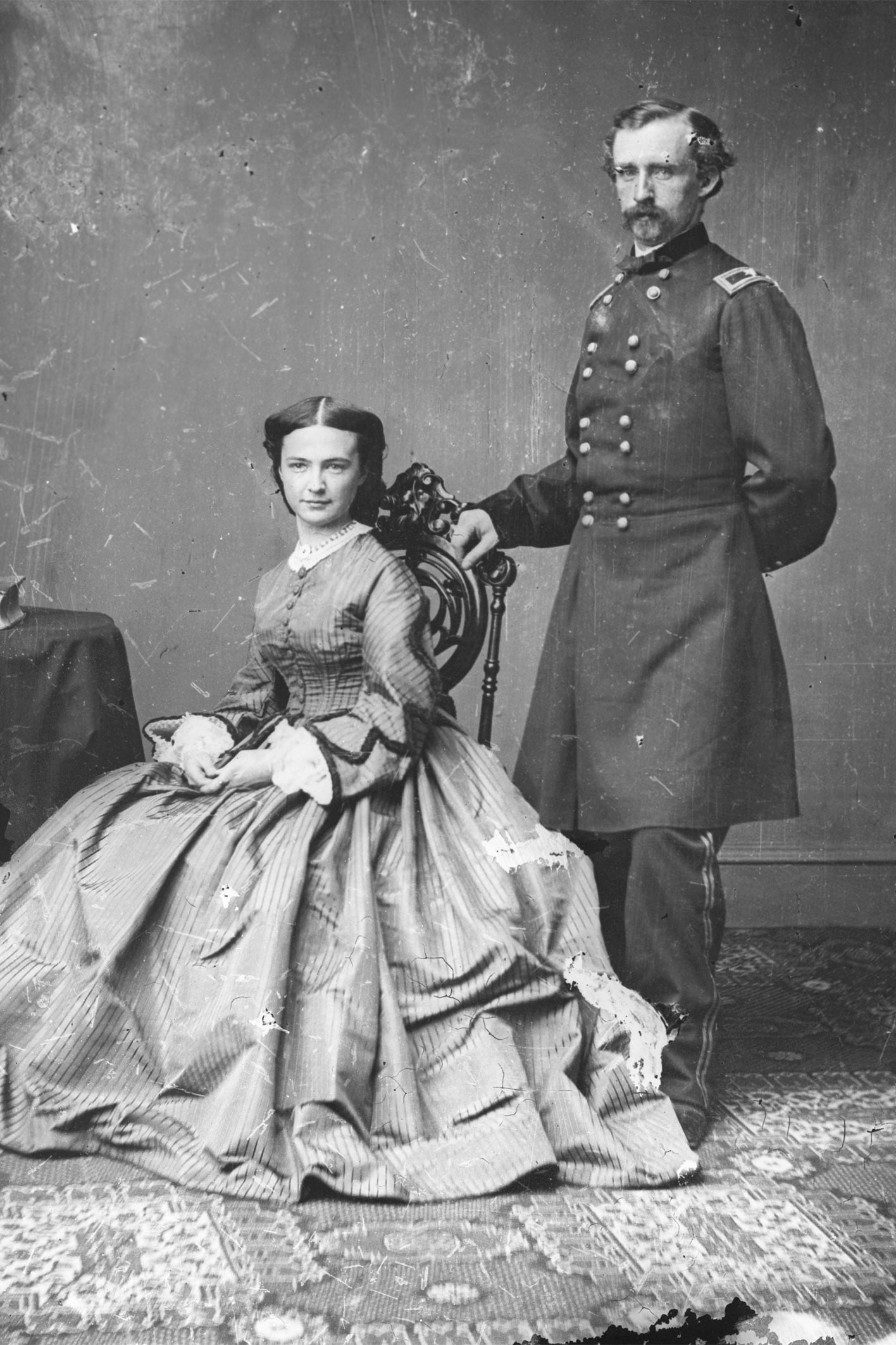 24x36 gallery poster, General George Armstrong Custer and Libbie Custer ...