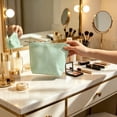 DefiDgd Portable Travel Makeup Bag,Striped Toiletry Organizer Pouch ...