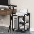 3-Shelf Mobile Printer Stand with Storage Shelves, Printer Cart on ...