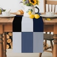 Burlap Table Runner 60 Inches Long, Abstract Blue Grey White Black ...