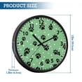 Black Footprint Pattern Wall Clock 12 Inch Voice Activated Night Light ...