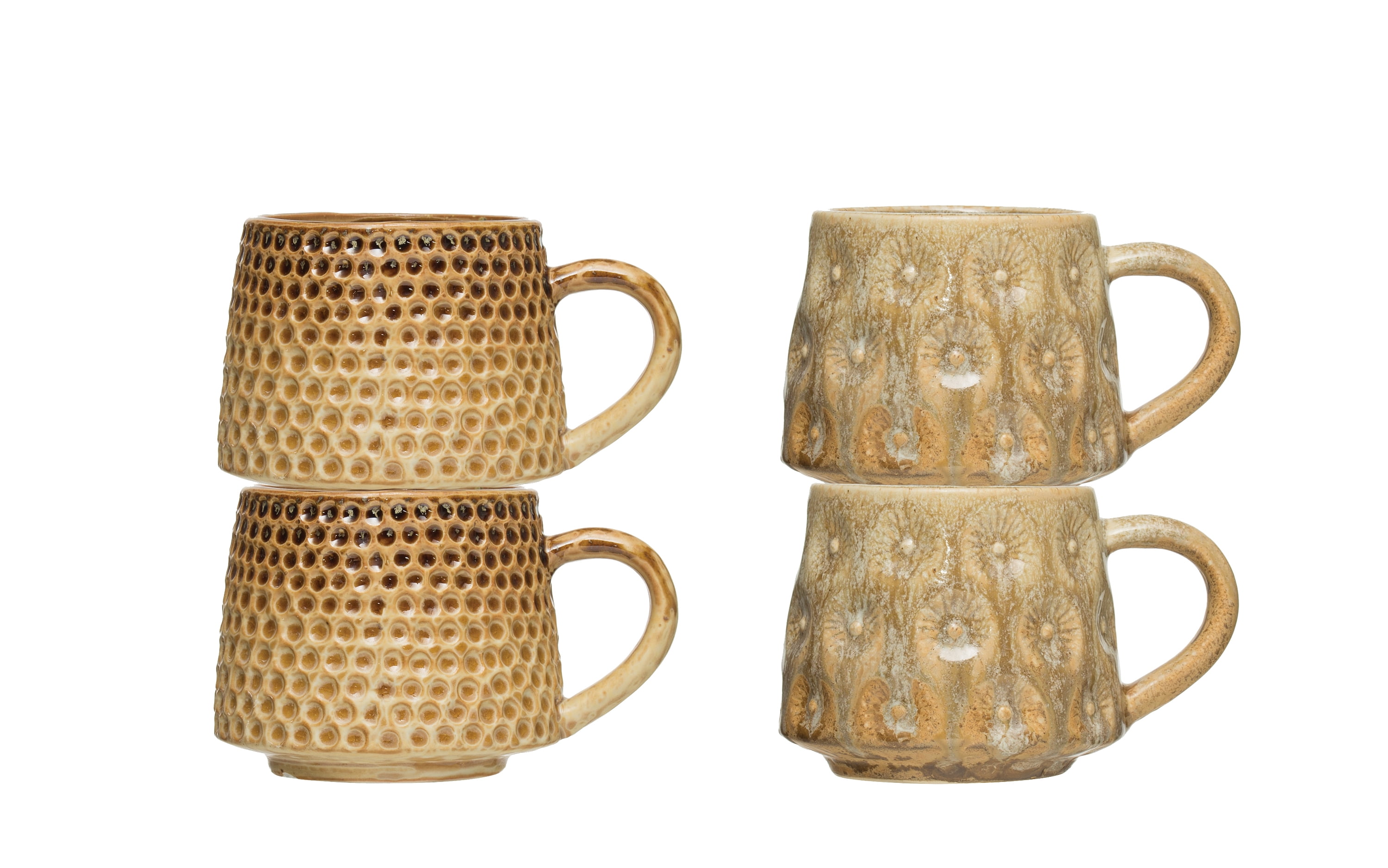 Creative Co-Op 16 oz. Texture Stoneware Mug with Reactive Glaze Finish ...