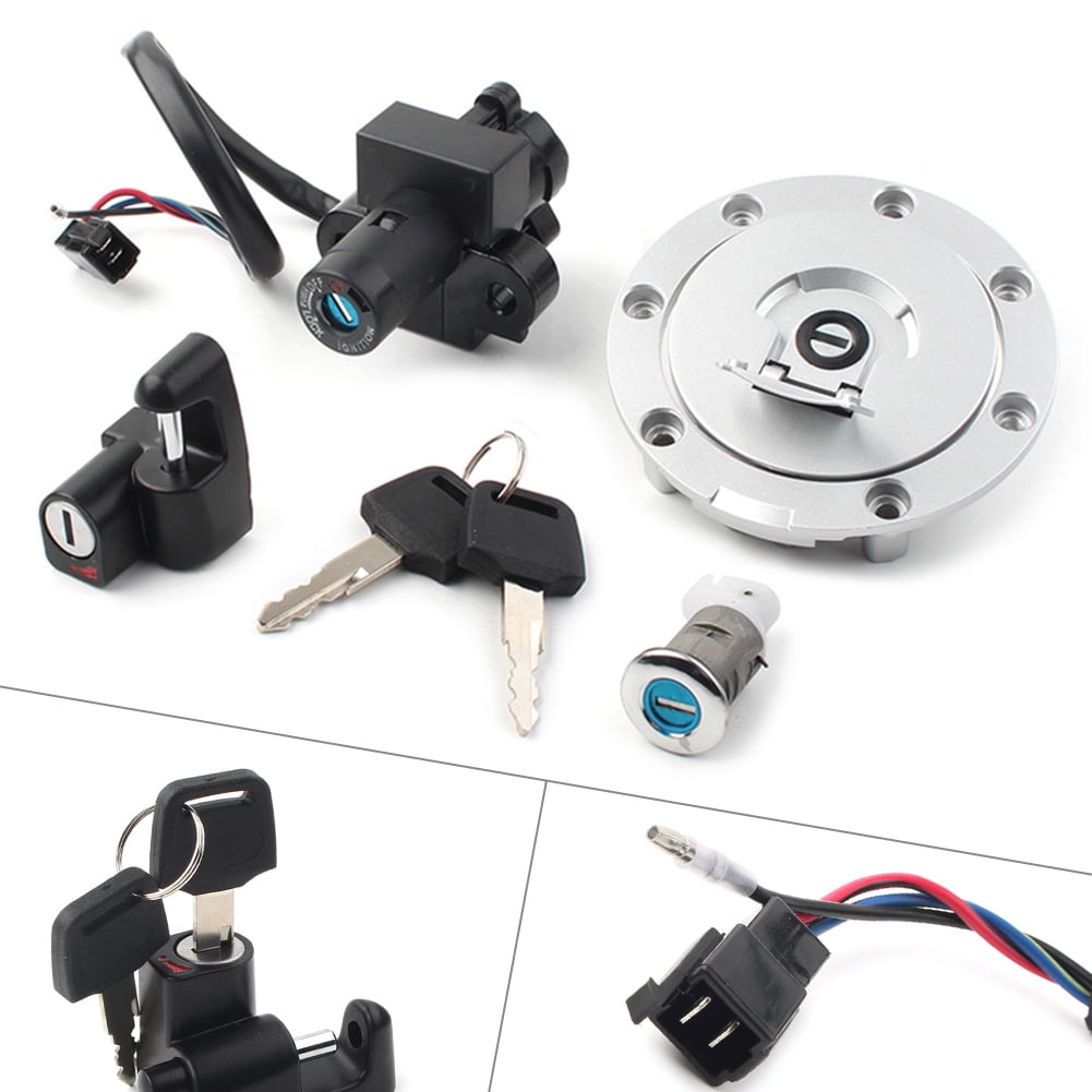 ZS Aluminum Motorcycle Ignition Switch Fuel Gas Cap Lock Key Set For ...