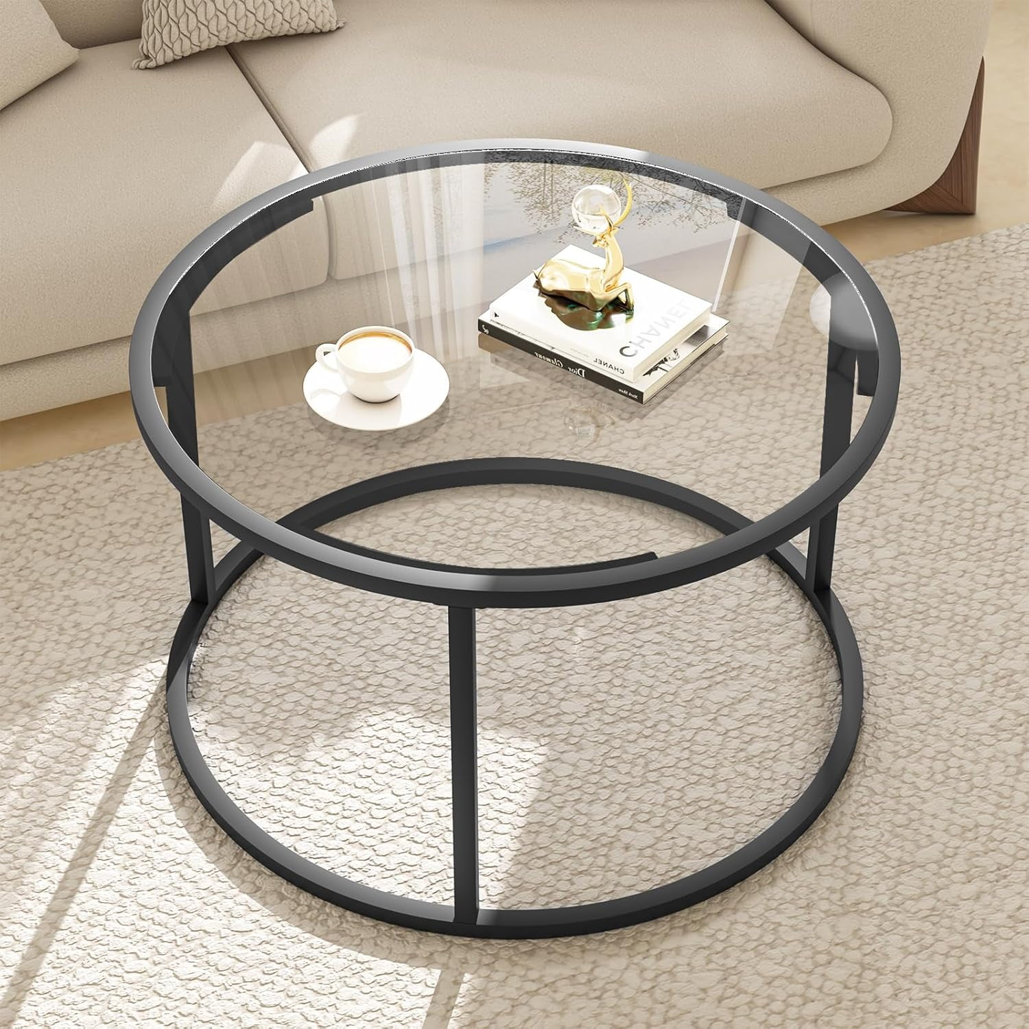 Click here for Nobrand Round Coffee Table  Black Small Coffee Tab... prices