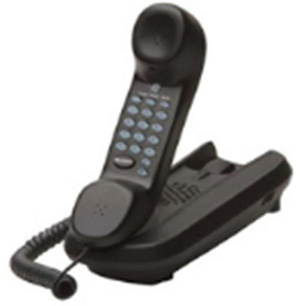 Teledex I Series AT1102 Single-Line Analog Corded Trimline Phone with Black Message Waiting ...