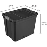 Sterilite 27 Gallon Black Stacker Tote, 2 Piece - Walmart.com