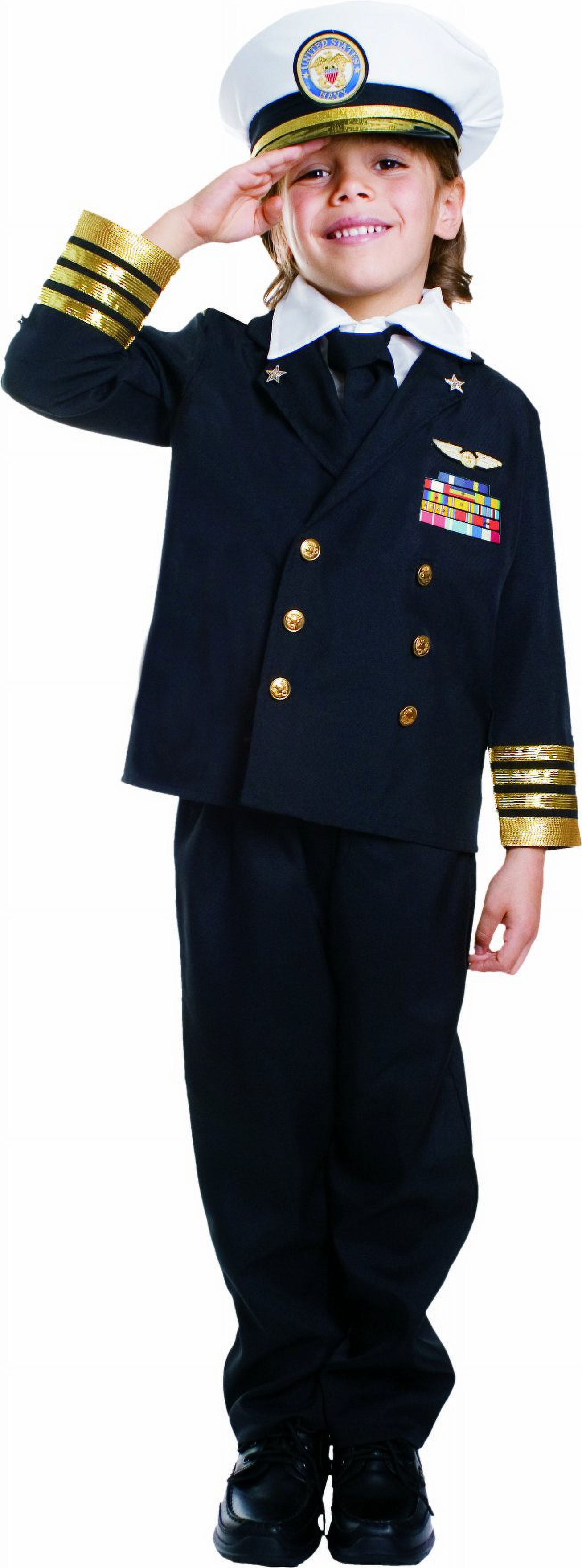 Costume Dress Up America Navy Admiral para niños, uniforme de capitán ...