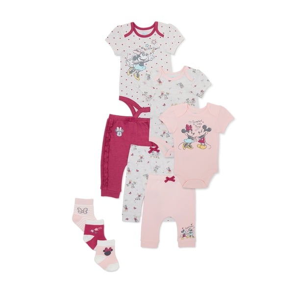 Disney Baby Wishes + Dreams Baby Girls Minnie Mouse Bodysuits and Pants ...