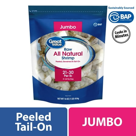 Seamazz Peeled & Deveined 16-20 Raw Tail On Tiger Shrimp, 2 Pound -- 5 ...
