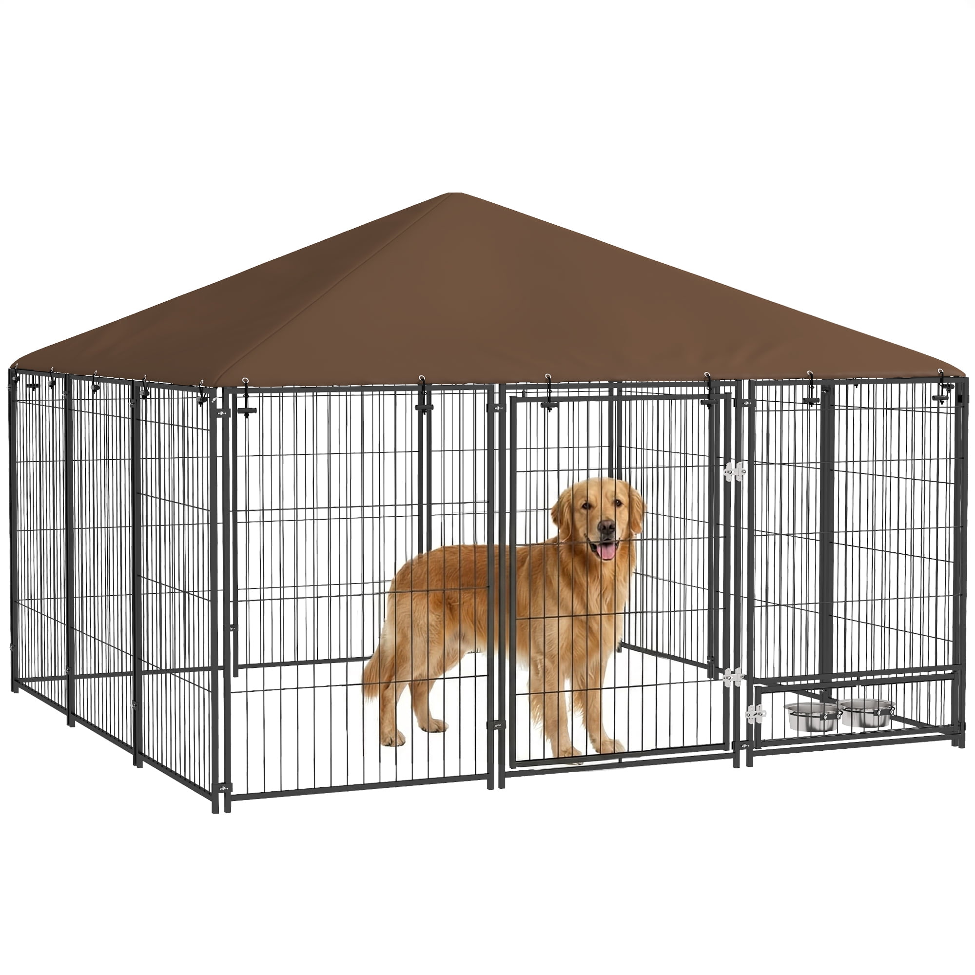 Click here for Pawhut 6.9 X 6.9 X 5 Outdoor Dog Kennel With Canop... prices