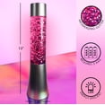 Urban Shop 13in Pink LED Glitter Lamp Battery-Operated Silver Base for ...