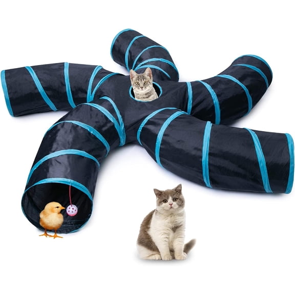 Cat Tunnels for Indoor Cats, Cat Tube Toys 3 Way Collapsible, Pet Play ...