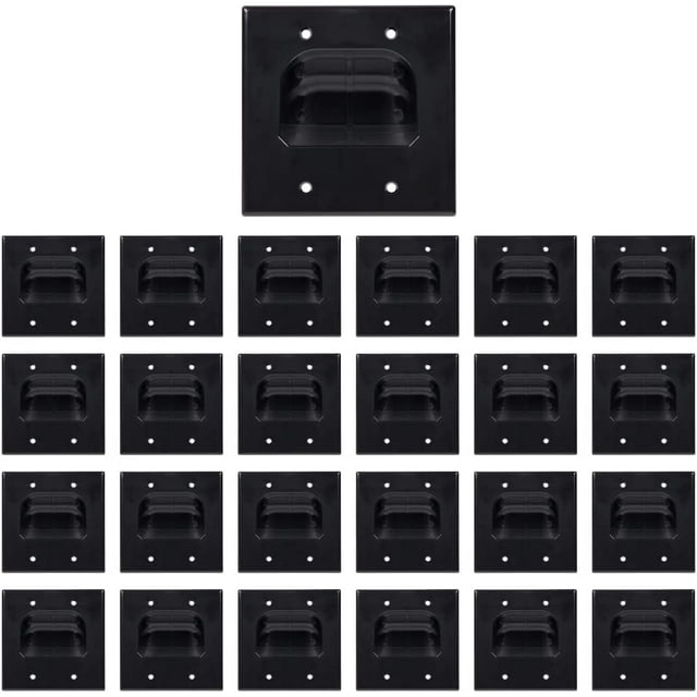 Buyer's Point Dual Gang Pass Through Wall Plate (Black) (25 Pack ...