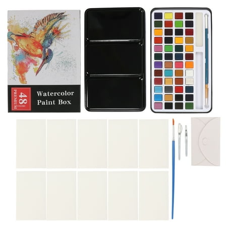 Watercolor Set, 48 Color Water Soluble Watercolor Paint Set With ...