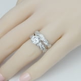 Sz 11 Sterling Silver 925 CZ Cubic Zirconia Infinity Wedding Engagement Ring Set - Walmart.com