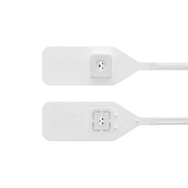 Secure Cable Ties 13 Inch Standard Blank White Tear Away Plastic Seal ...