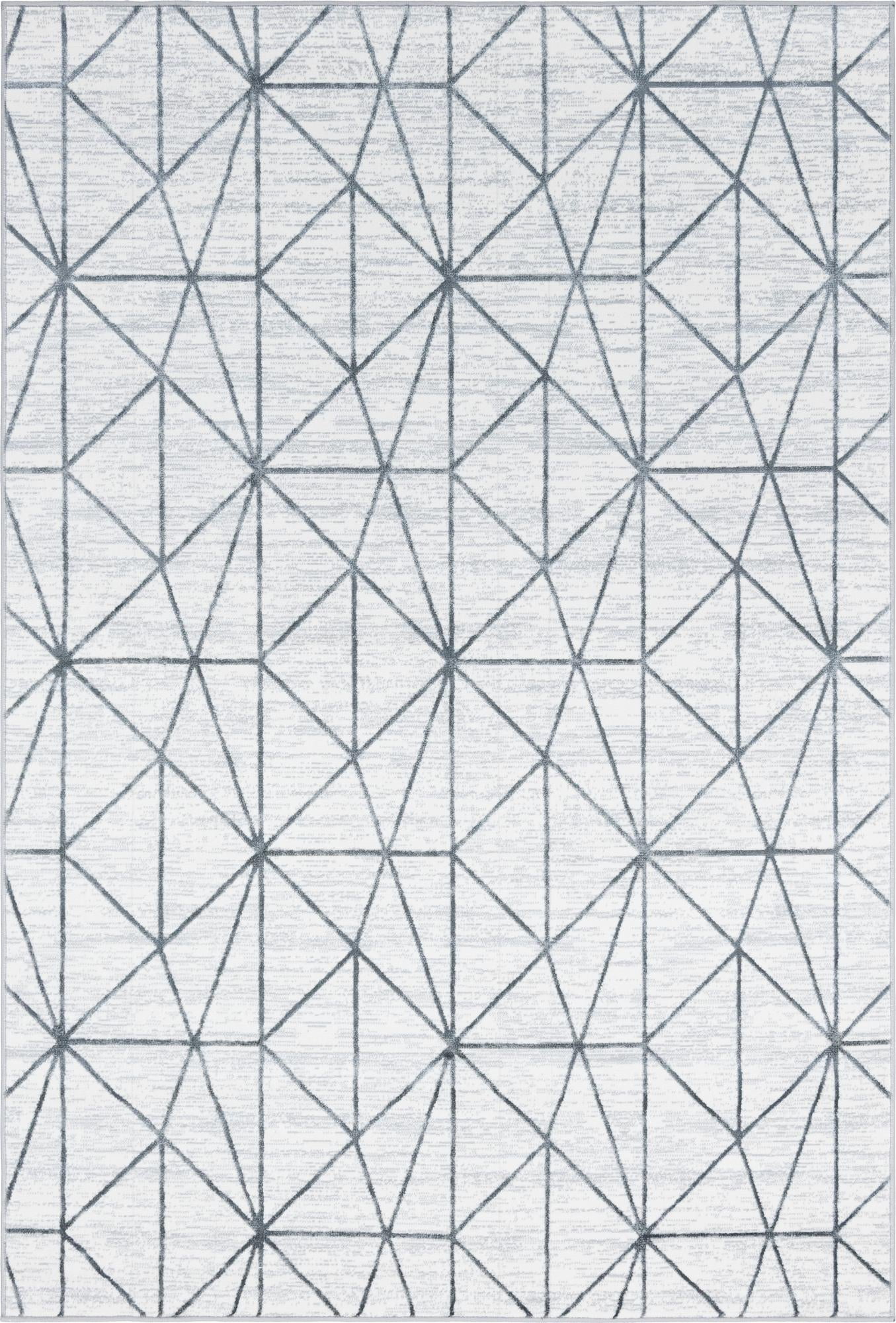 Rugs.com Lattice Trellis Collection Rug – 6' x 9' White Low-Pile Rug ...